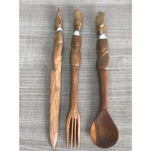 Vintage Ubangi Figures African Wooden Utensils | Dining | Vintage ...